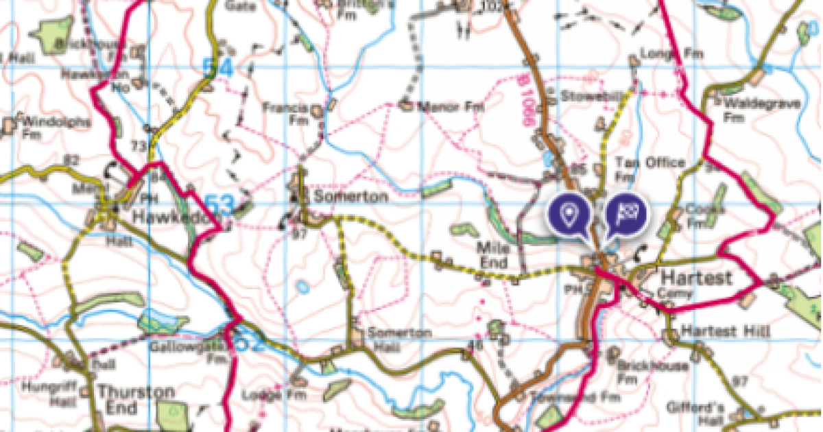 Hartest, Brockley, Hawkedon, Boxted, Hartest - Ramblers