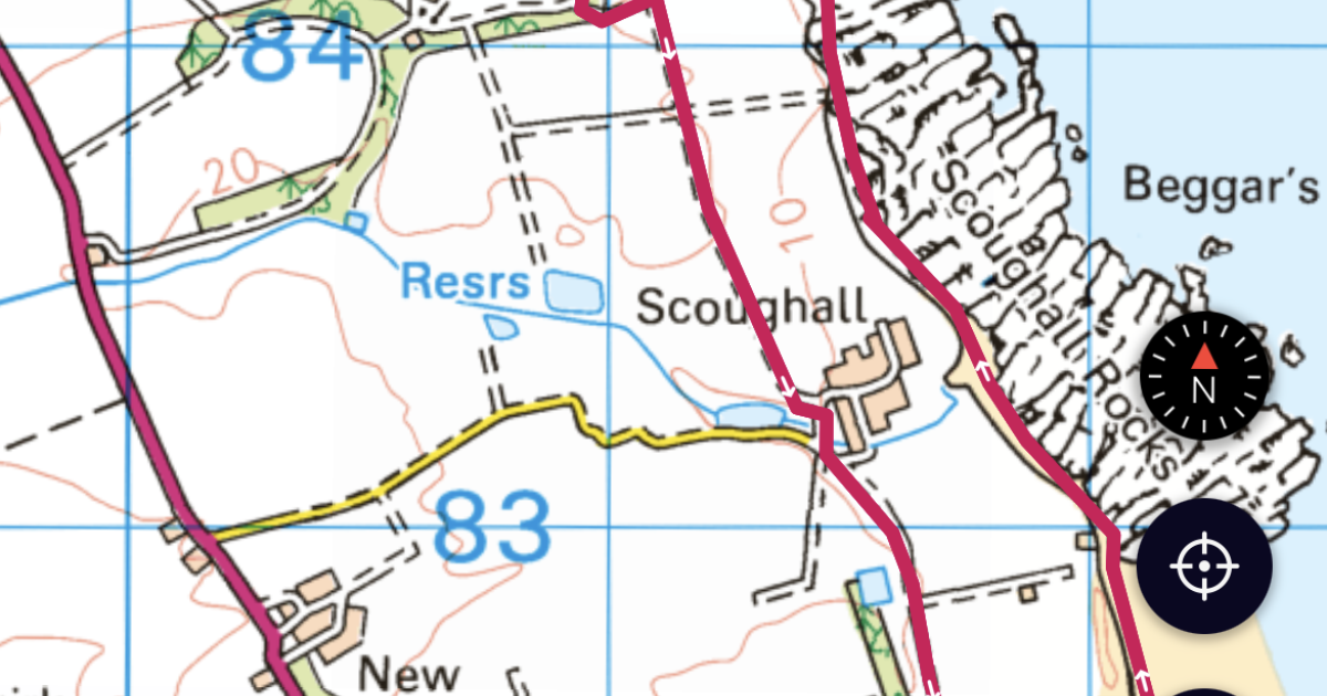 Seacliff Beach and three ruins circular - Ramblers