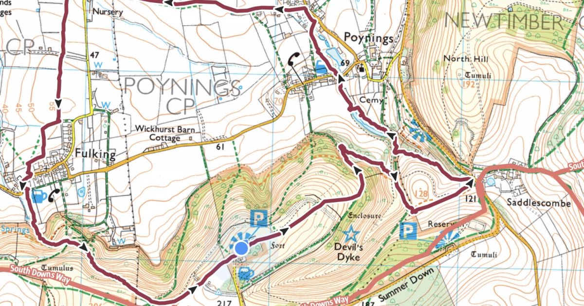 Devil's Dyke circular -Saddlescombe,Poynings & Fulking - Ramblers