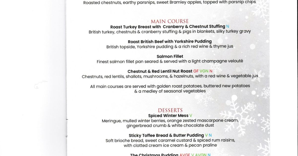 Christmas Lunch at The Bell Inn, Lower Broadheath